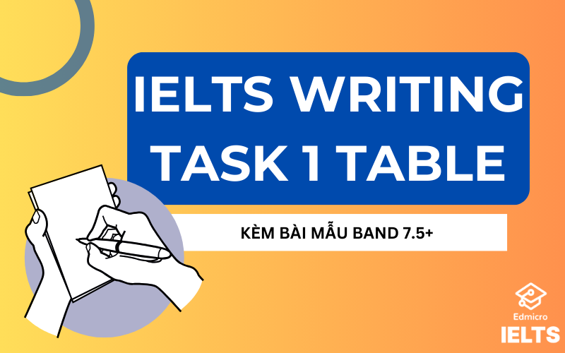 IELTS Writing Task 1 Table: Cách Làm Bài Đạt Band Cao