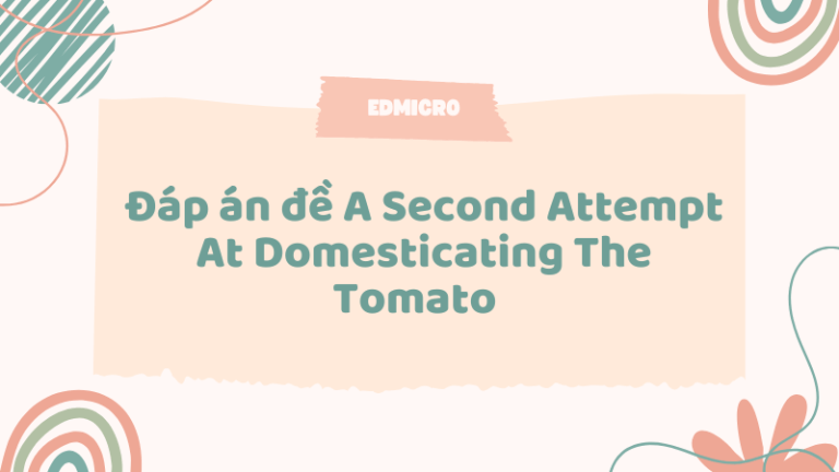 A Second Attempt At Domesticating The Tomato | Lời Giải Chi Tiết